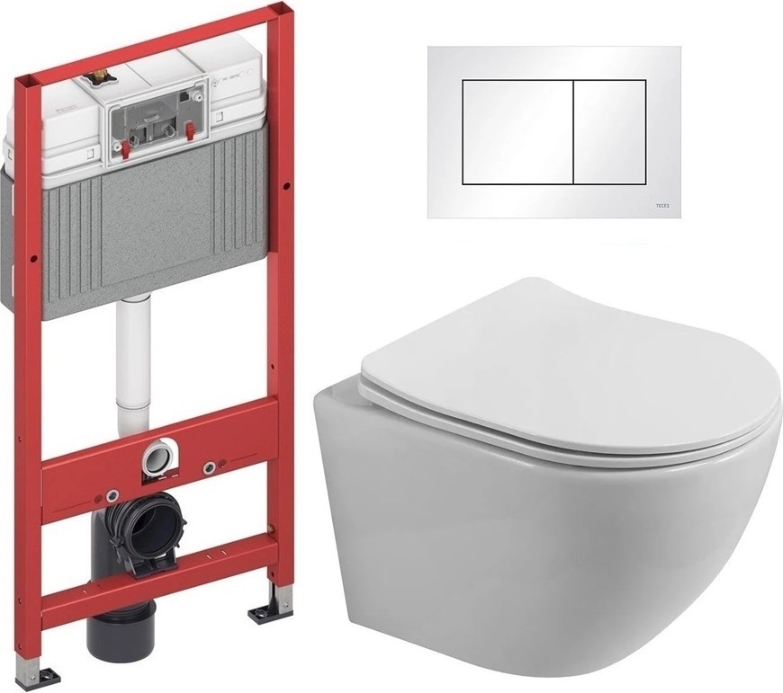 Инсталляция с подвесным унитазом комплект: TECEbase 2.0 9400413 с подвесным безободковым ...
